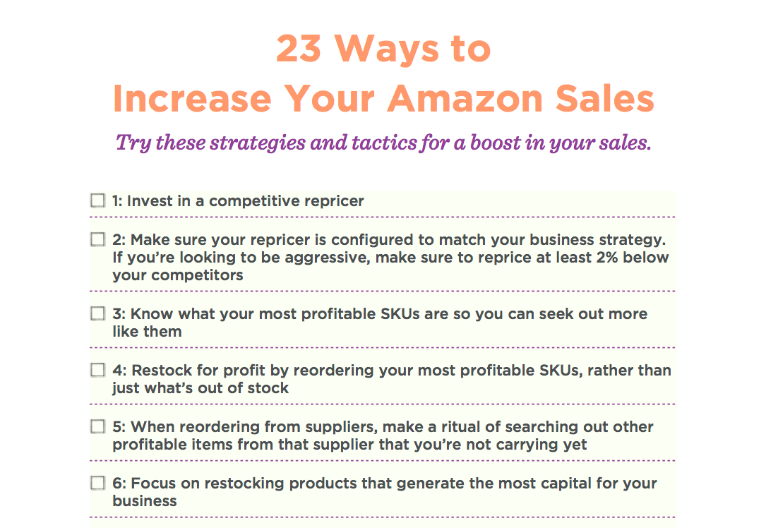 23 Ways to Boost Your Amazon Sales Checklist